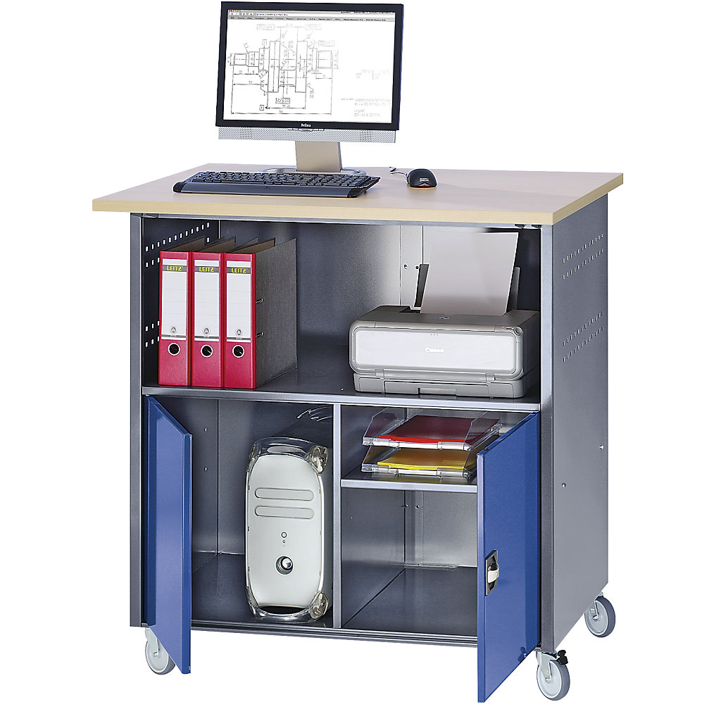 EUROKRAFTbasic PC-Pult, mobil: HxBxT 1184 x 1180 x 590 mm | KAISER ...