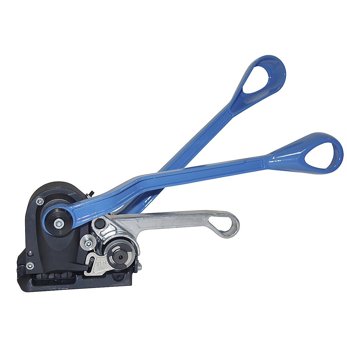 Tensioning and sealing device for steel strapping: manual, no seals ...
