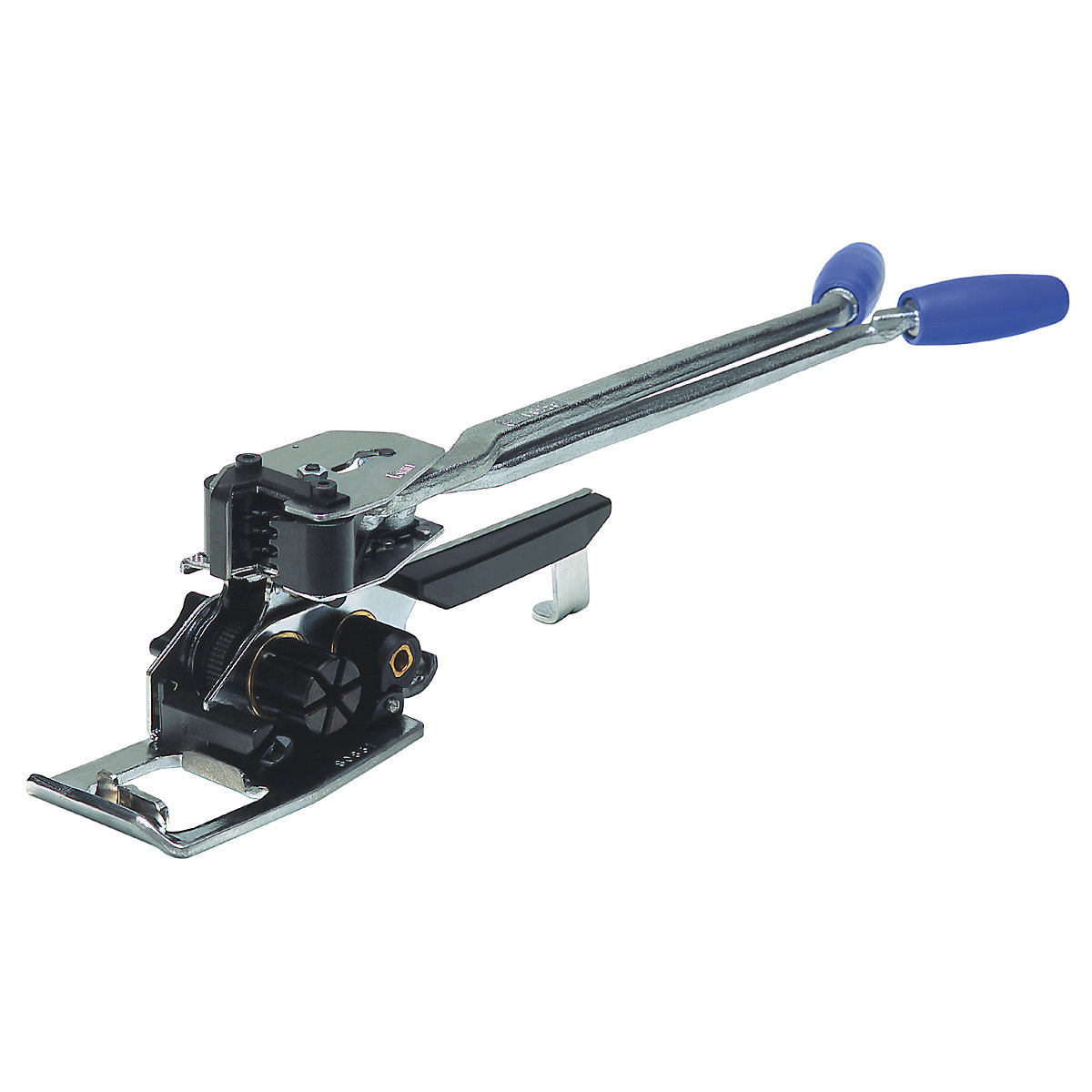Tensioning and sealing tool for PET, composite strapping: manual ...