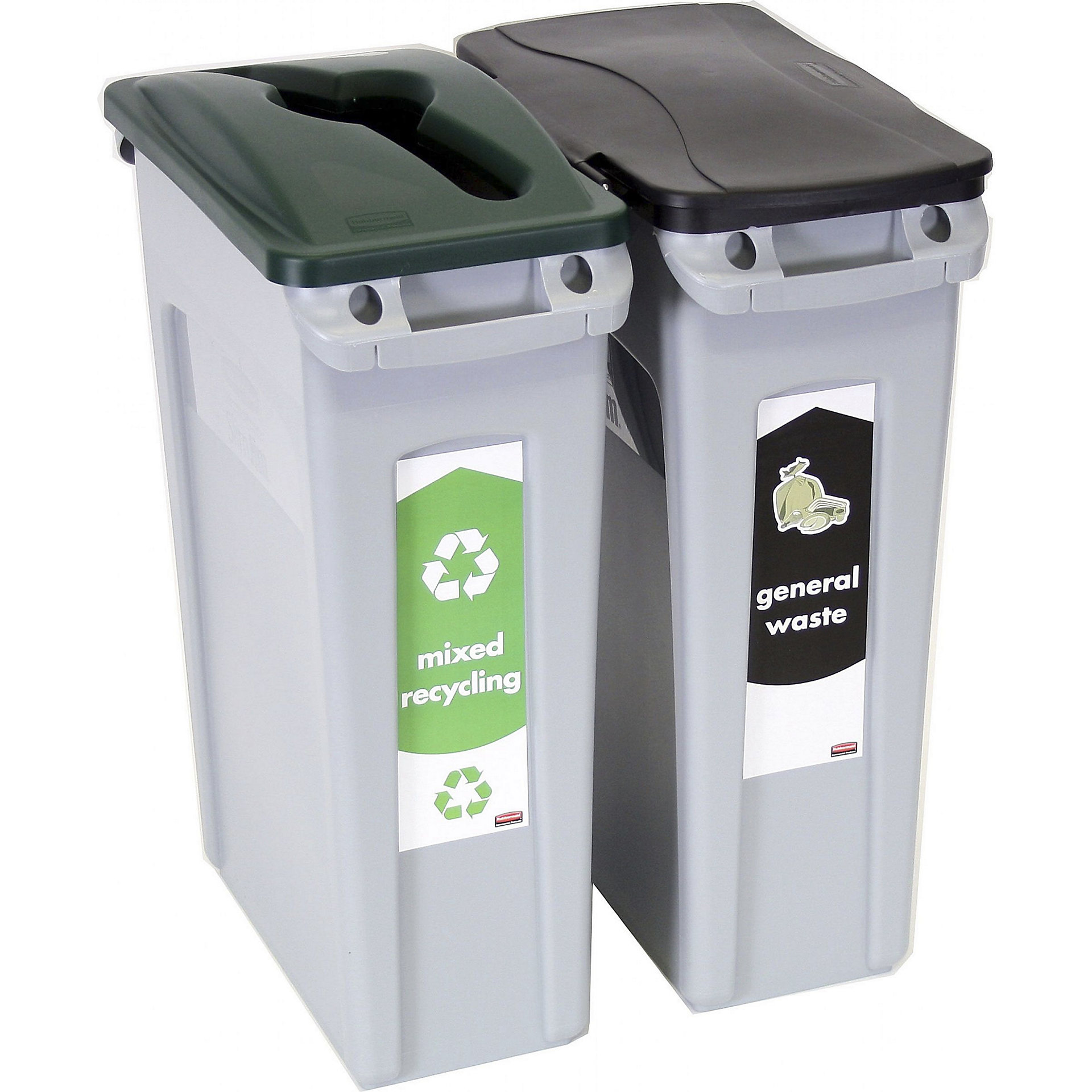 Rubbermaid Slim Jim Vented Recycling Bin Packs | BiGDUG