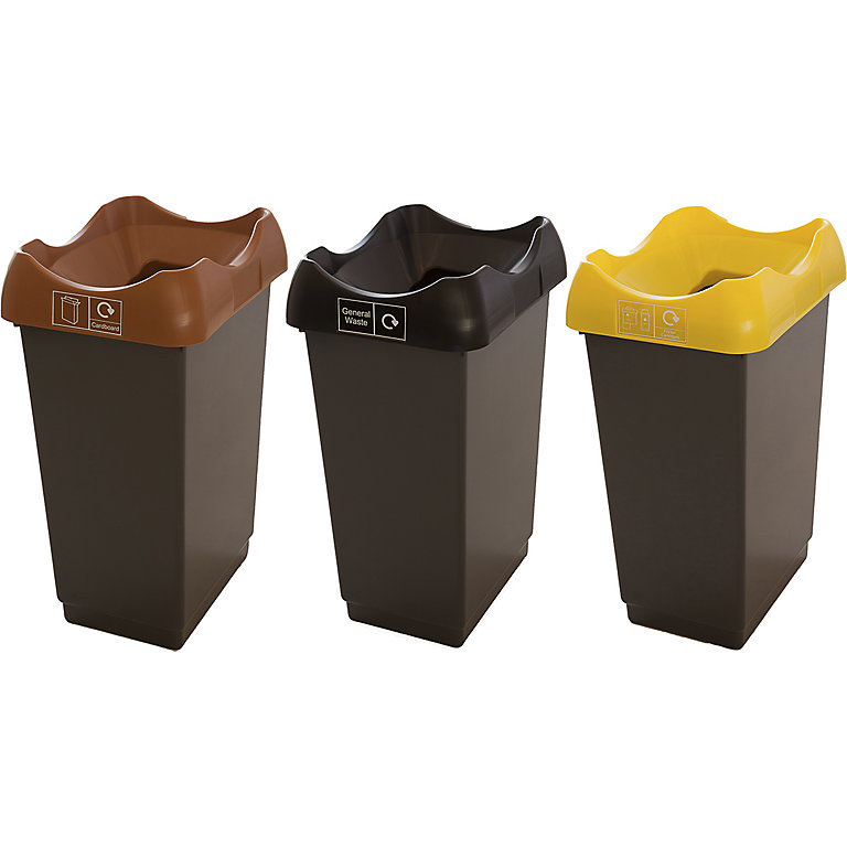 Value Recycling Bin | 415h x 320w x 410d mm | 30 Litres | Grey Base ...