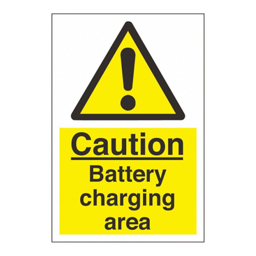 Caution Battery Charging Area Safety Sign | Facilities Management | BiGDUG