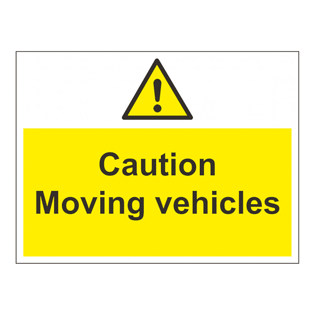 Caution Moving Vehicles Safety Sign | Facilities Management | BiGDUG