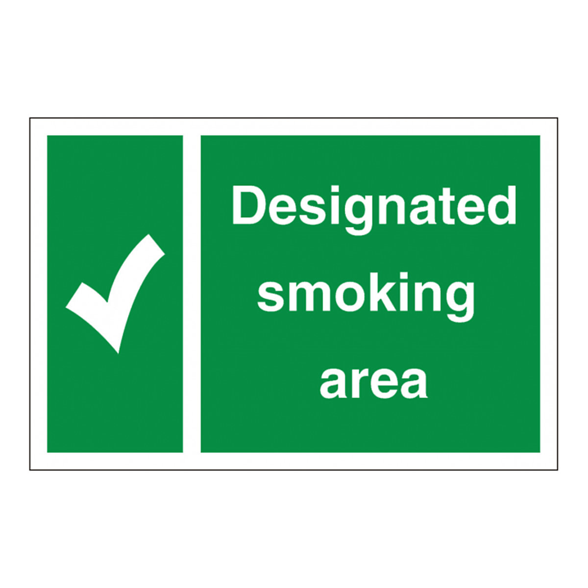 Designated Smoking Area 300mm x 200mm 1mm Rigid Plastic | BiGDUG