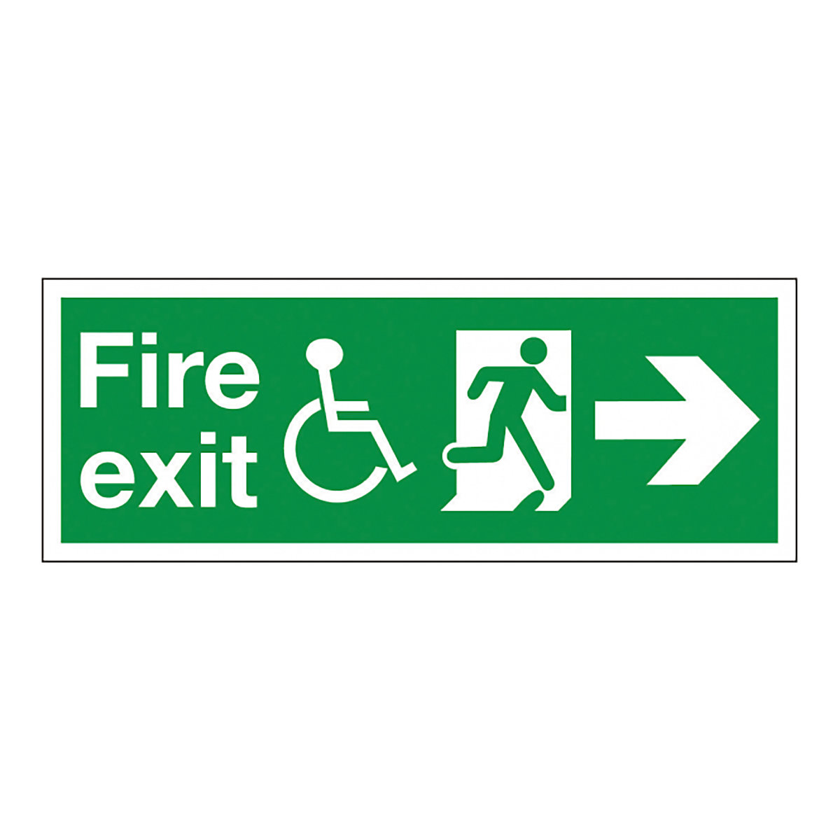 Fire Exit Right Refuge 400mm x 150mm 1mm Rigid Plastic | BiGDUG