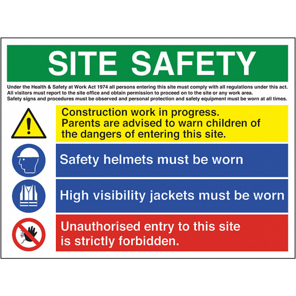 Site Safety Multipurpose Safety Sign From BiGDUG | Facilities ...