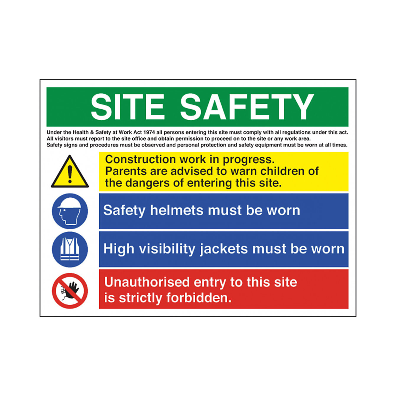 Site Safety Multipurpose Safety Sign From BiGDUG | Facilities ...