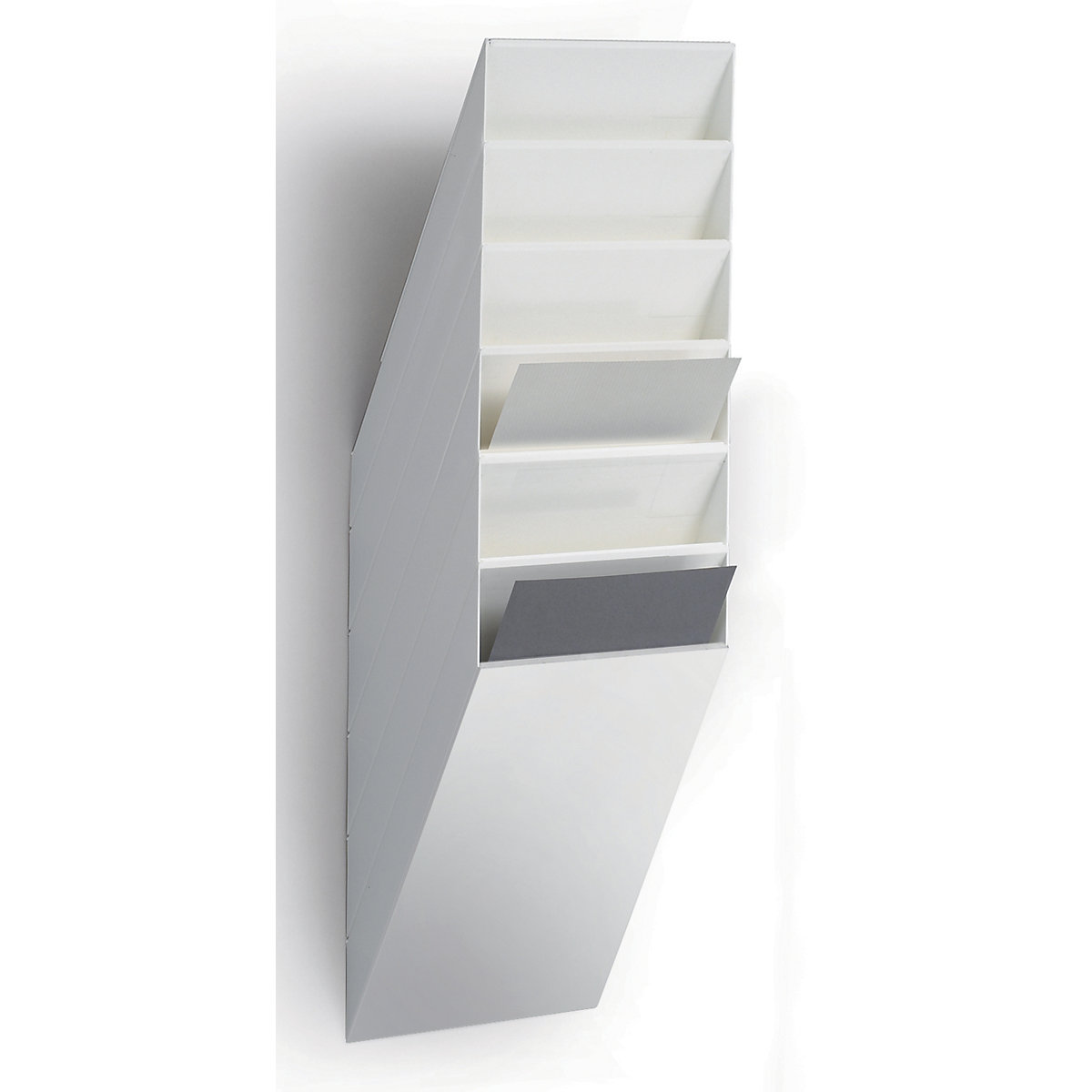 Wall mounted brochure racks – DURABLE: portrait format, 6 x A4, pack of ...