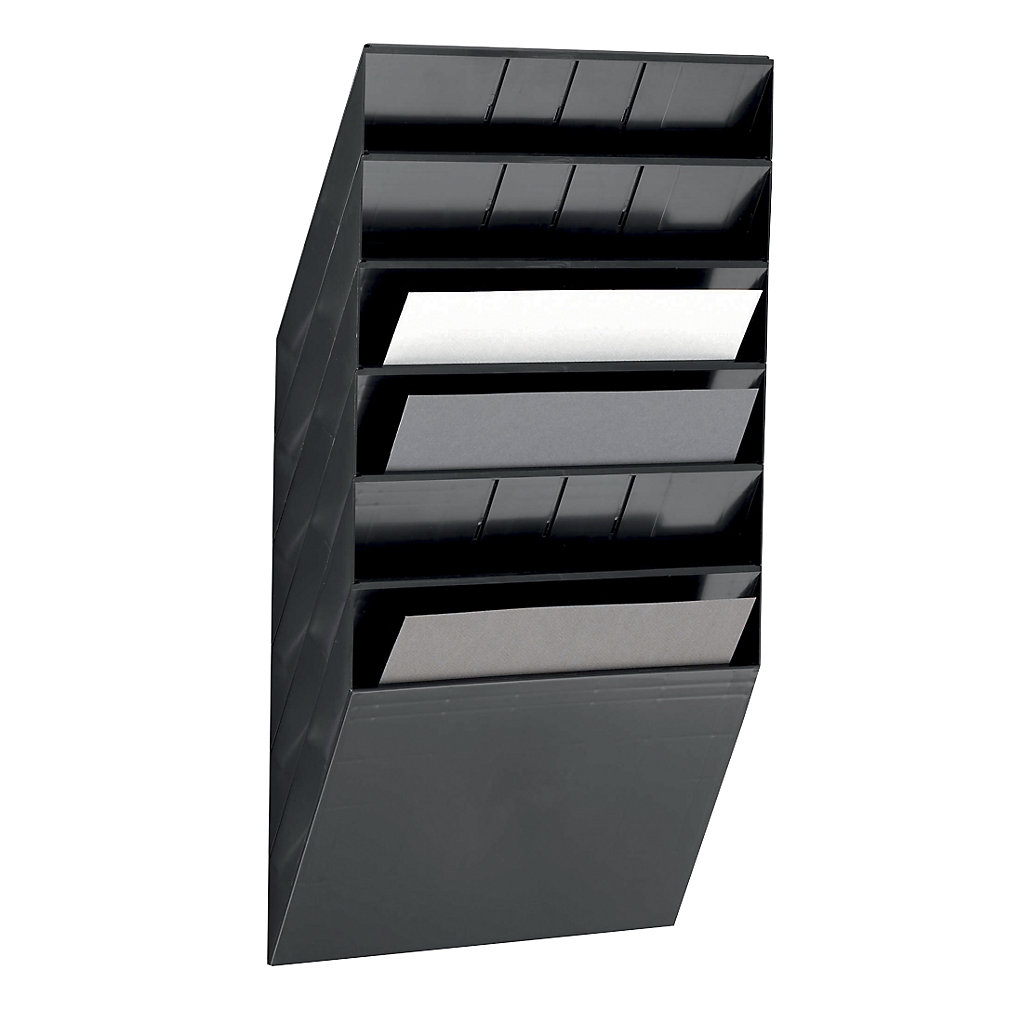 DURABLE – Wall mounted brochure racks: landscape format, 6 x A4, pack ...