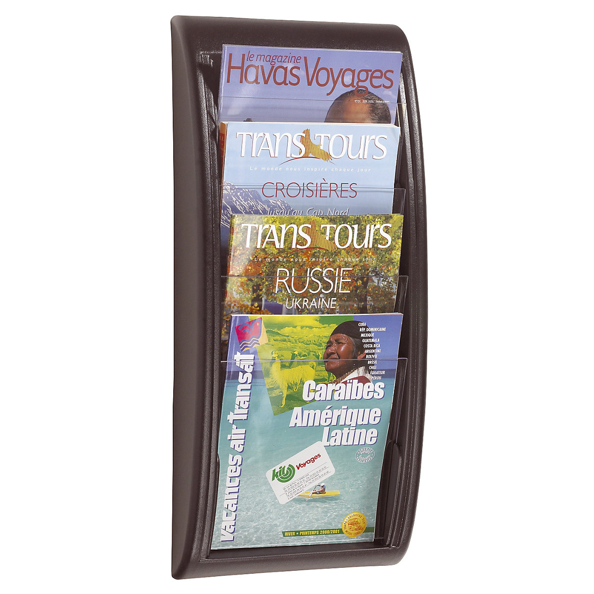 Wall mounted brochure racks – PAPERFLOW: 4 compartments for A4 ...