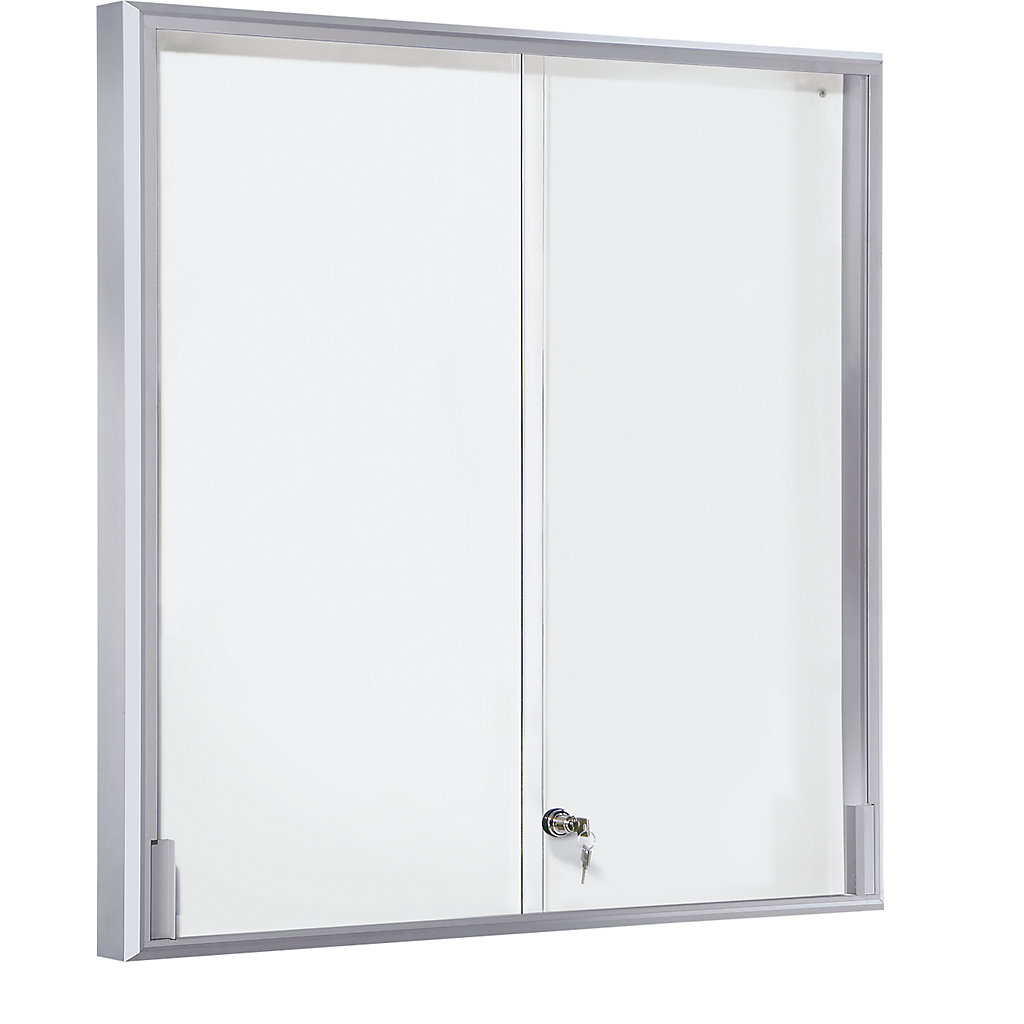 Display case, aluminium frame, sliding doors – eurokraft pro: 12 x A4 ...