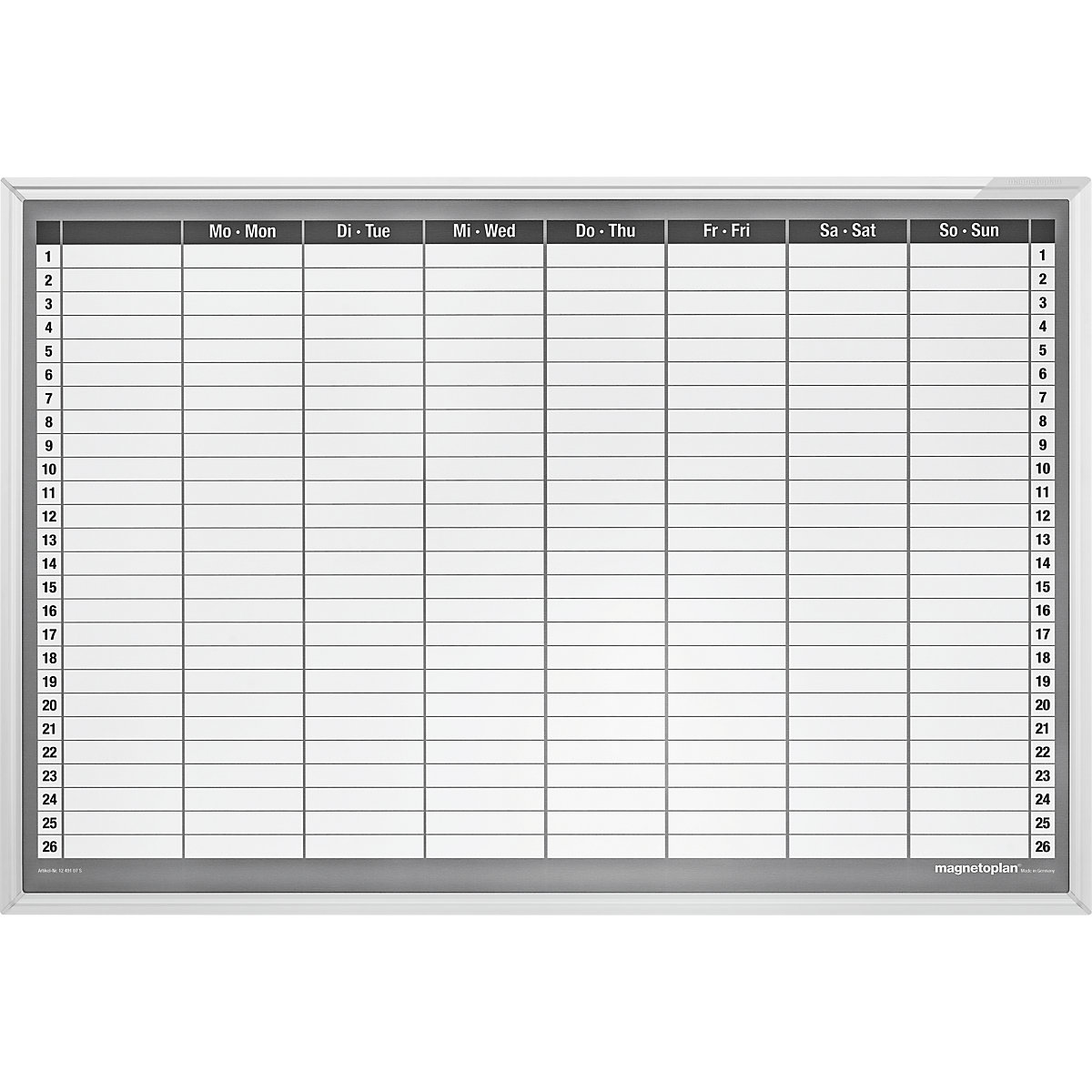 Weekly planner set – magnetoplan: 7-day week | kaiserkraft