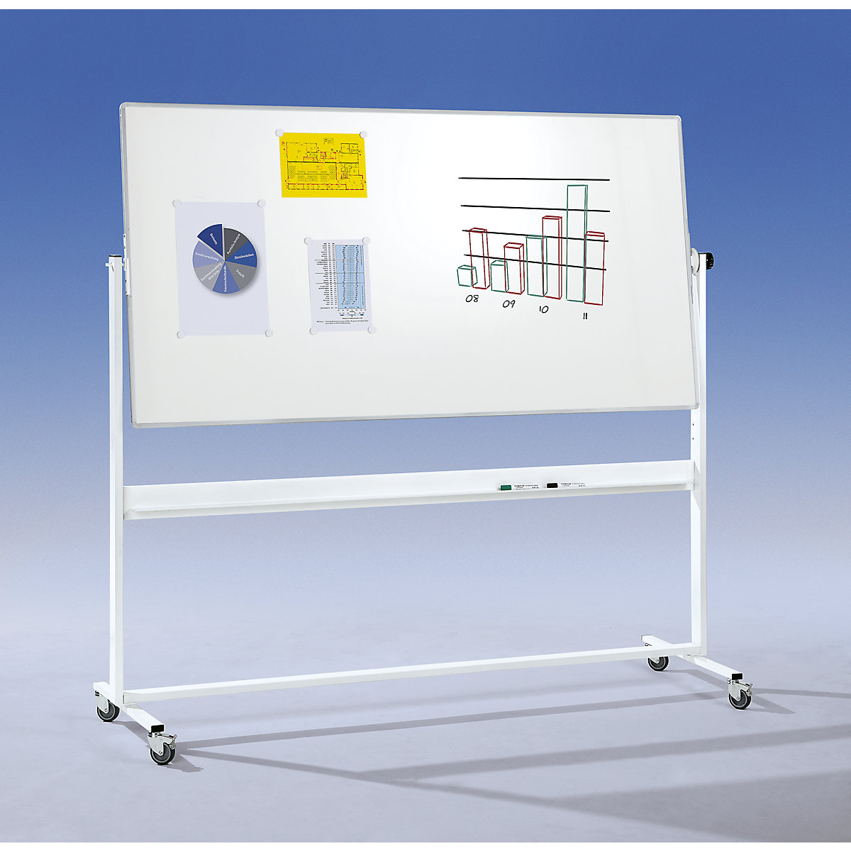 EUROKRAFTpro – Mobile rotating board, double sided: sheet steel, enamel ...