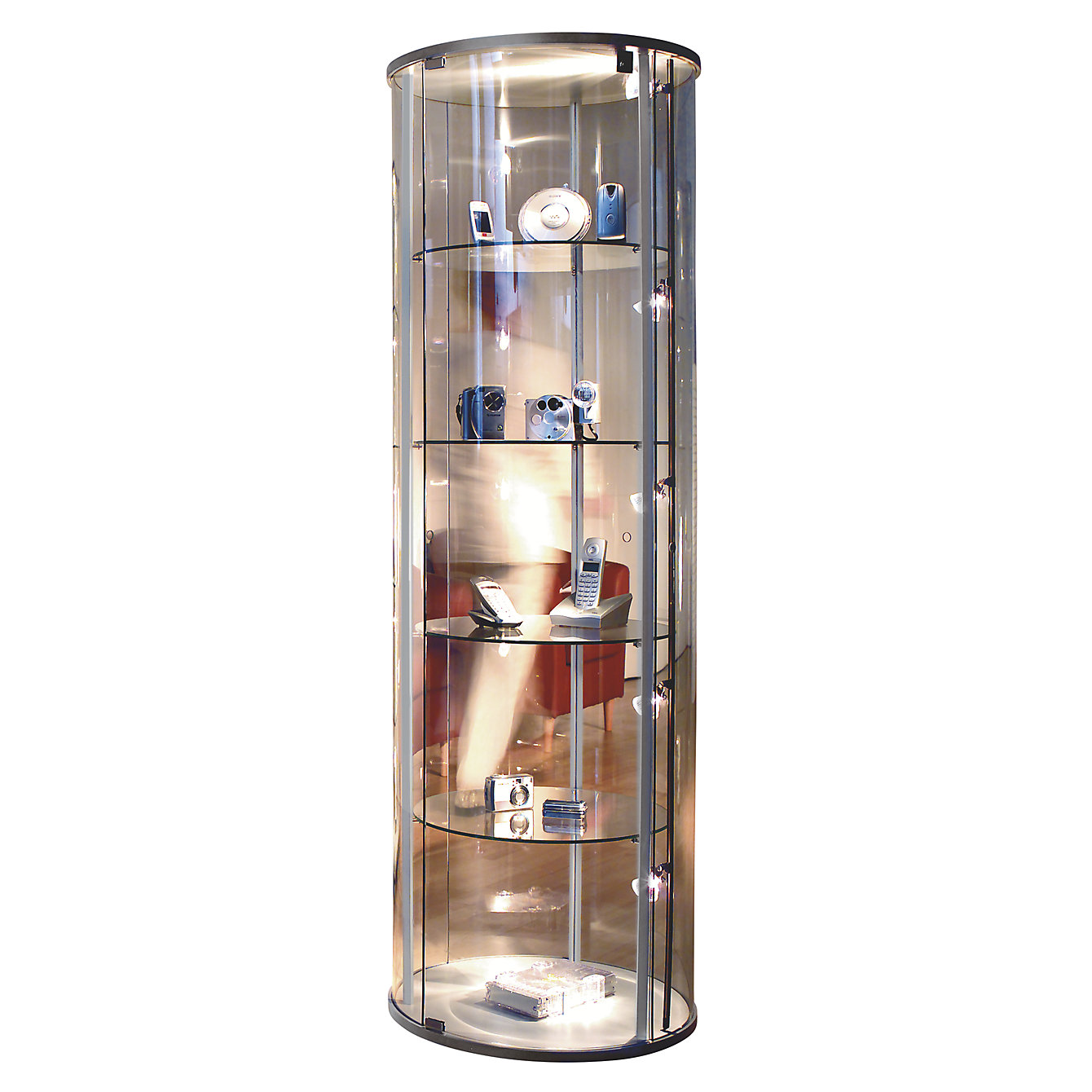 Prezentációs vitrin: 1 ívelt forgószárnyas ajtó | kaiserkraft