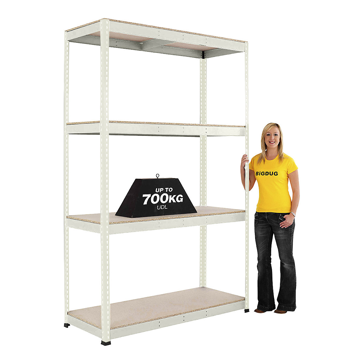 BiG800 Racking 2440h X 2135w X 760d Mm 4 Levels 580kg UDL Grey | BiGDUG