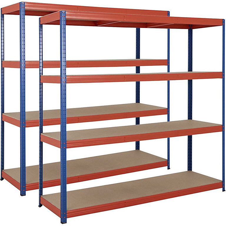 2x BiGDUG 300kg Industrial Shelving | 1780h x 1800w x 600d mm | 4 ...