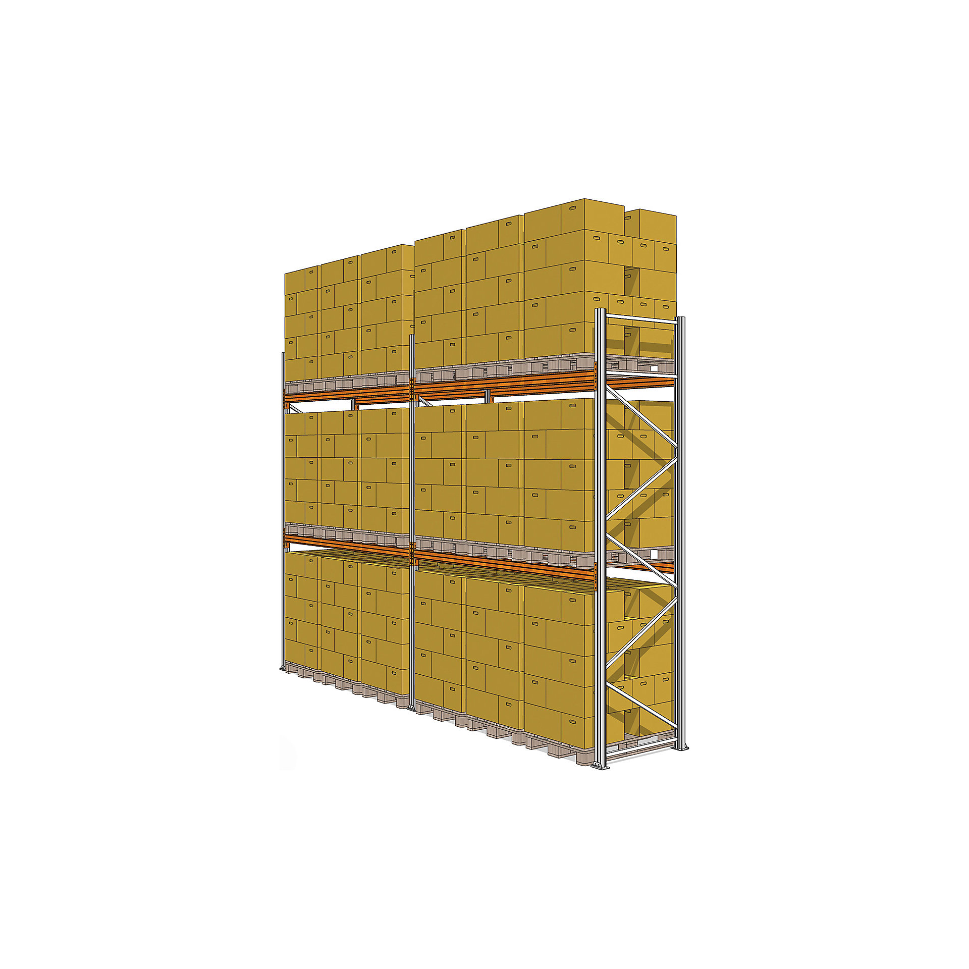 BiGDUG Pallet Racking 2 Bay Kit 4000h x 2700w x 1100d mm (Holds 18 ...