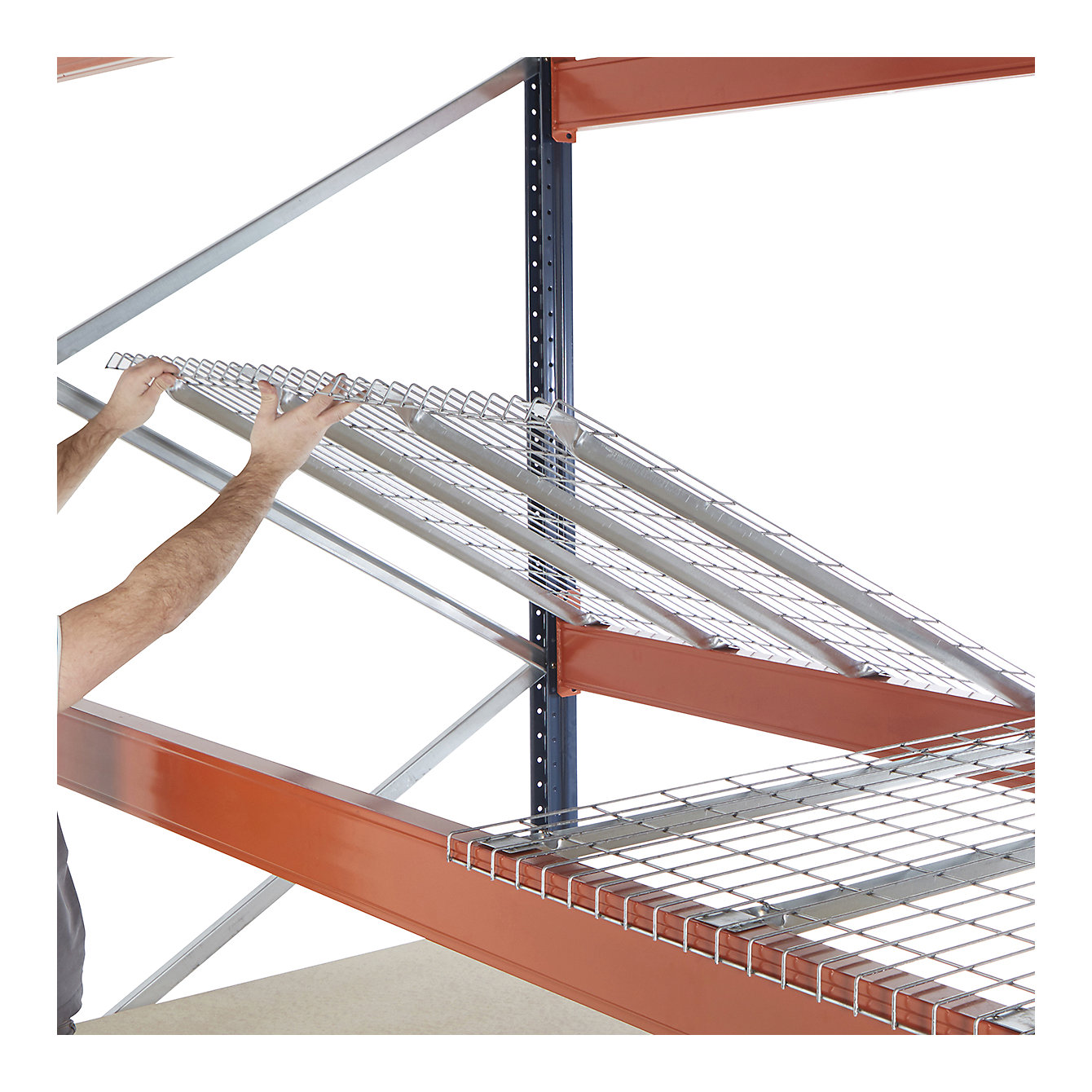 Pallet Racking Galvanised Wire Mesh Deck With 3x Supports, For 3300w x ...