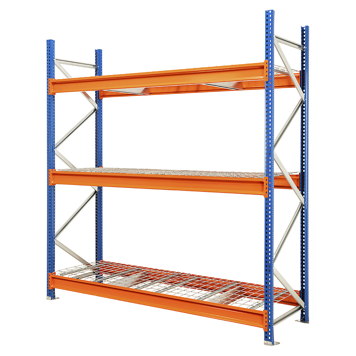 BiGDUG Longspan Shelving Starter Unit, 3x Wire Mesh Shelves, 2000h x ...