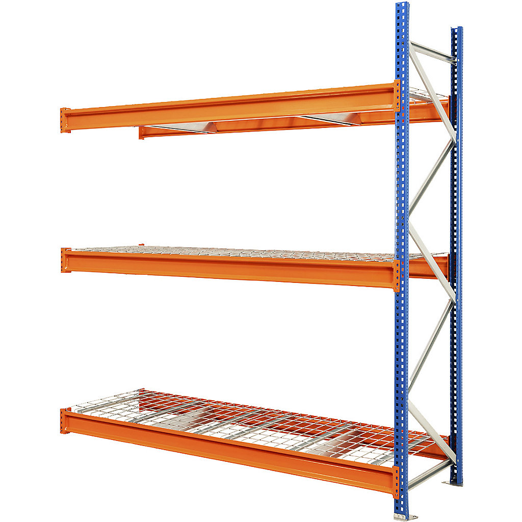 BiGDUG Longspan Shelving Extension Unit, 3x Wire Mesh Shelves, 2000h x 1785w x 600d mm 1100kg ...