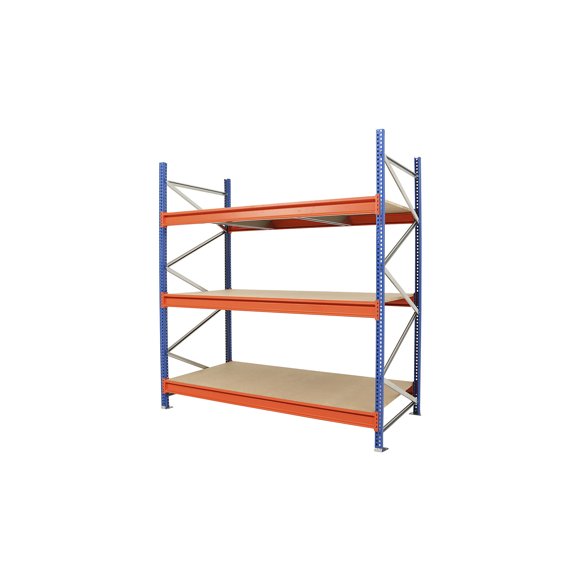 BiGDUG Longspan Shelving Starter Unit, 3x 18mm Chipboard Shelves, 2500h ...