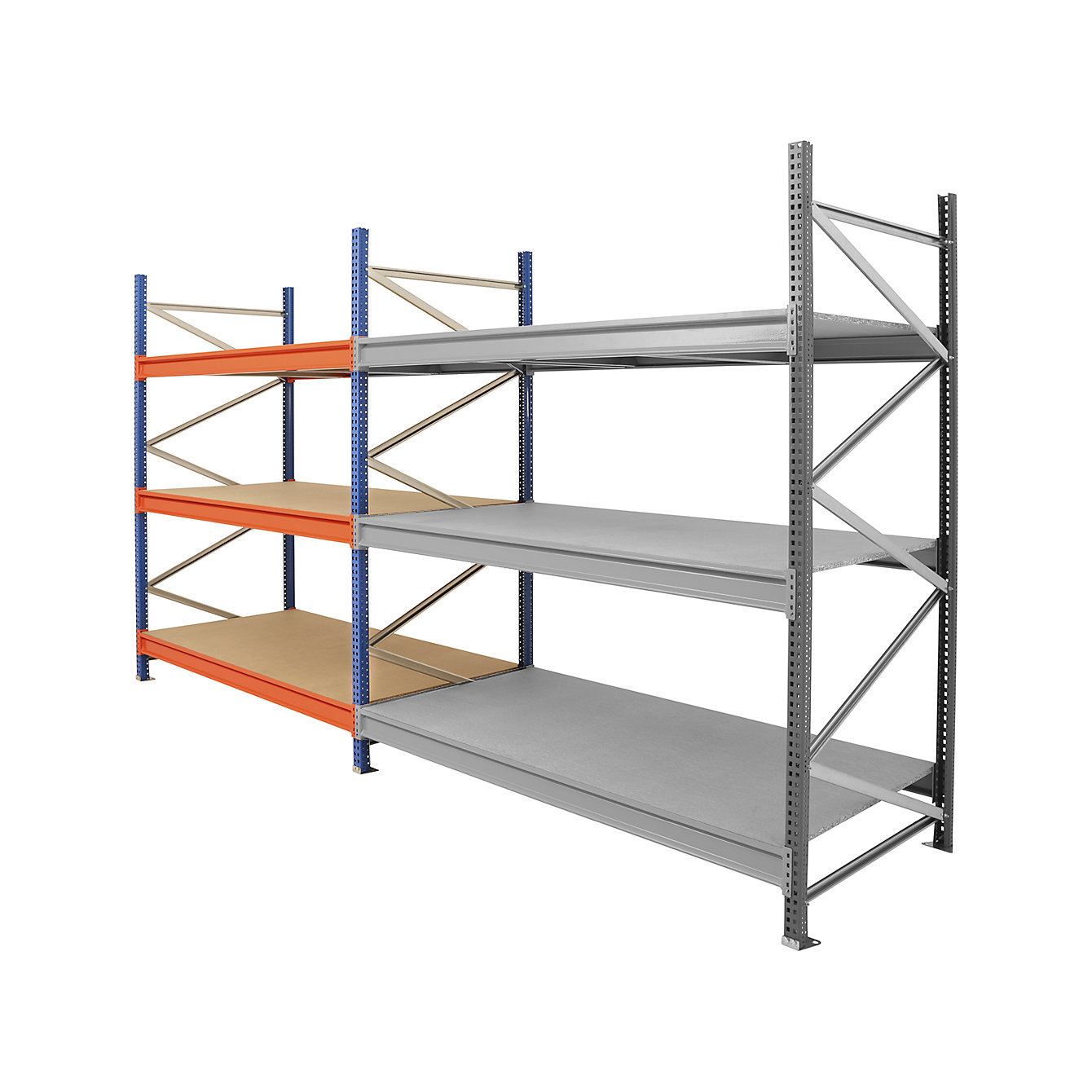 BiGDUG Longspan Shelving Starter Unit, 3x 18mm Chipboard Shelves, 3000h ...