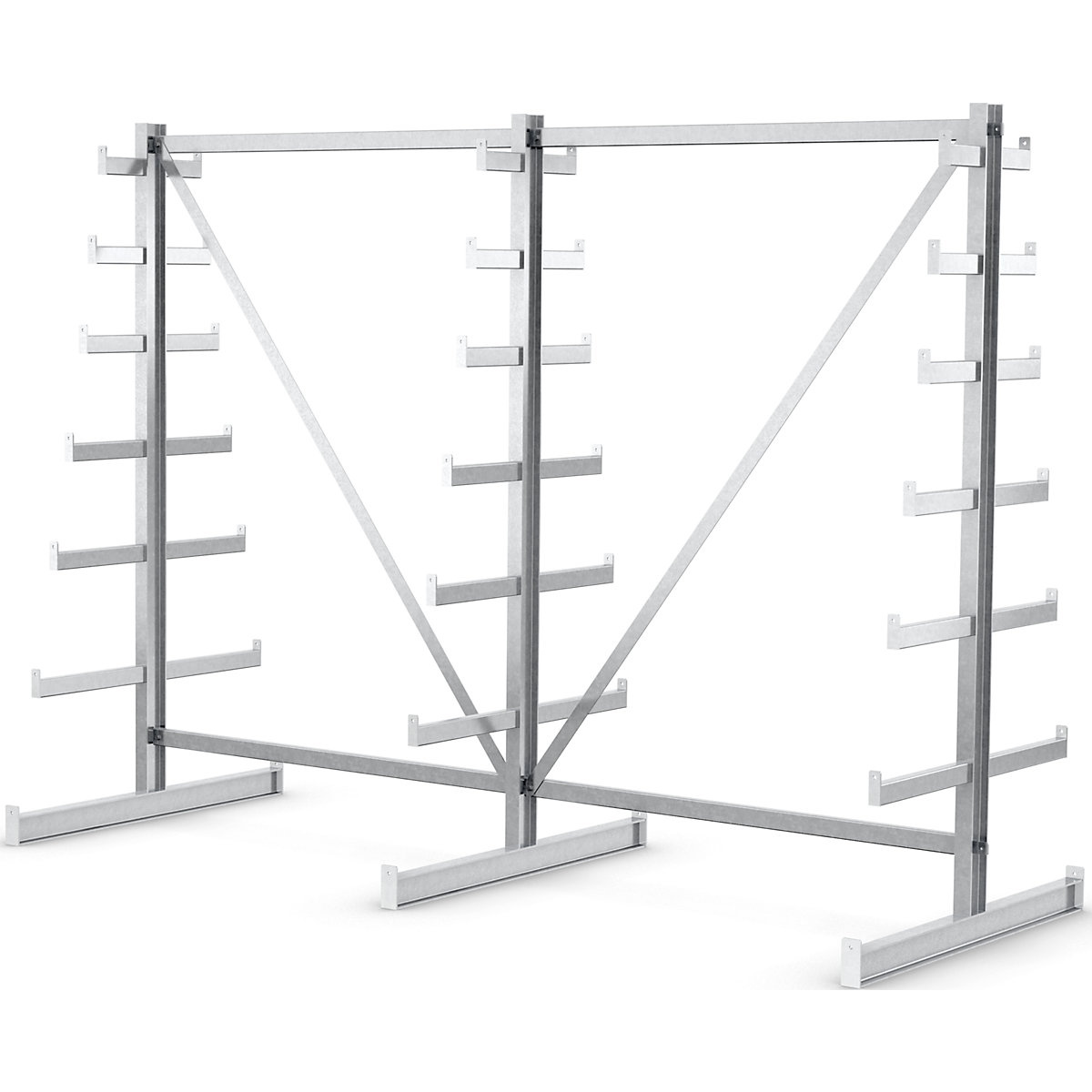 EUROKRAFTpro Kragarmregal mit nach oben verjüngender Kragarm-Länge ...