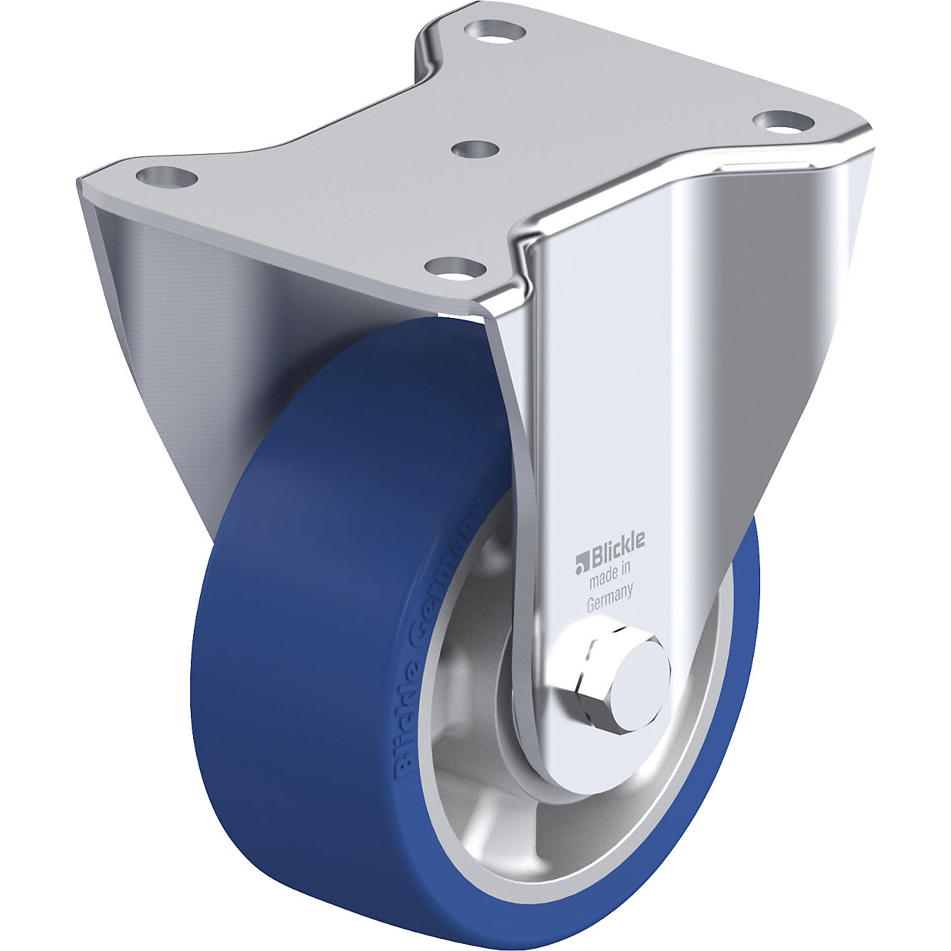 Ruota con supporto fisso in lamiera d'acciaio BH-ALBS – Blickle Ø ruota 125 mm, portata 450 kg ...