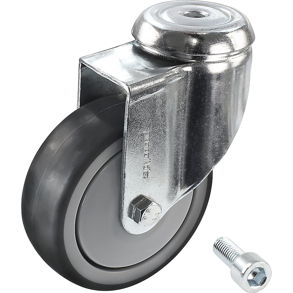 Proroll – Set di ruote in gomma termoplastica, con perno filettato: 4 ...