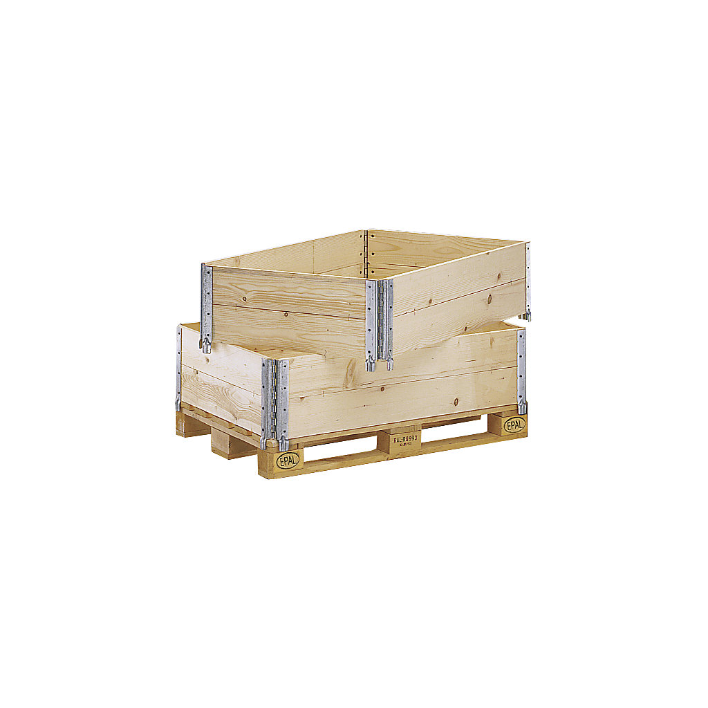 Wooden pallet collar for Euro pallet size: folds diagonally, with 4 ...