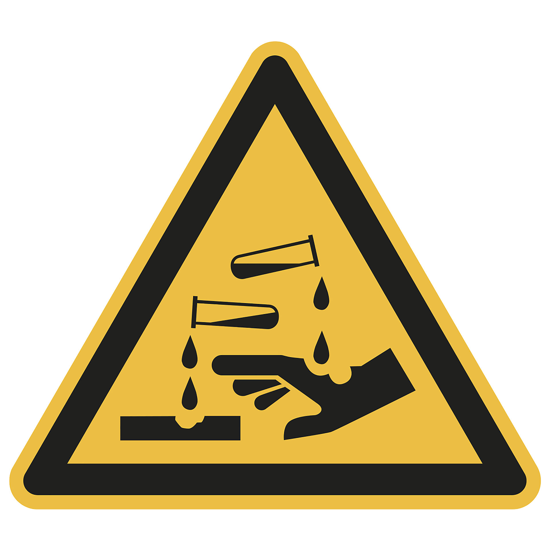 Segnali di avvertimento: pericolo sostanze corrosive, conf. da 10 pz ...