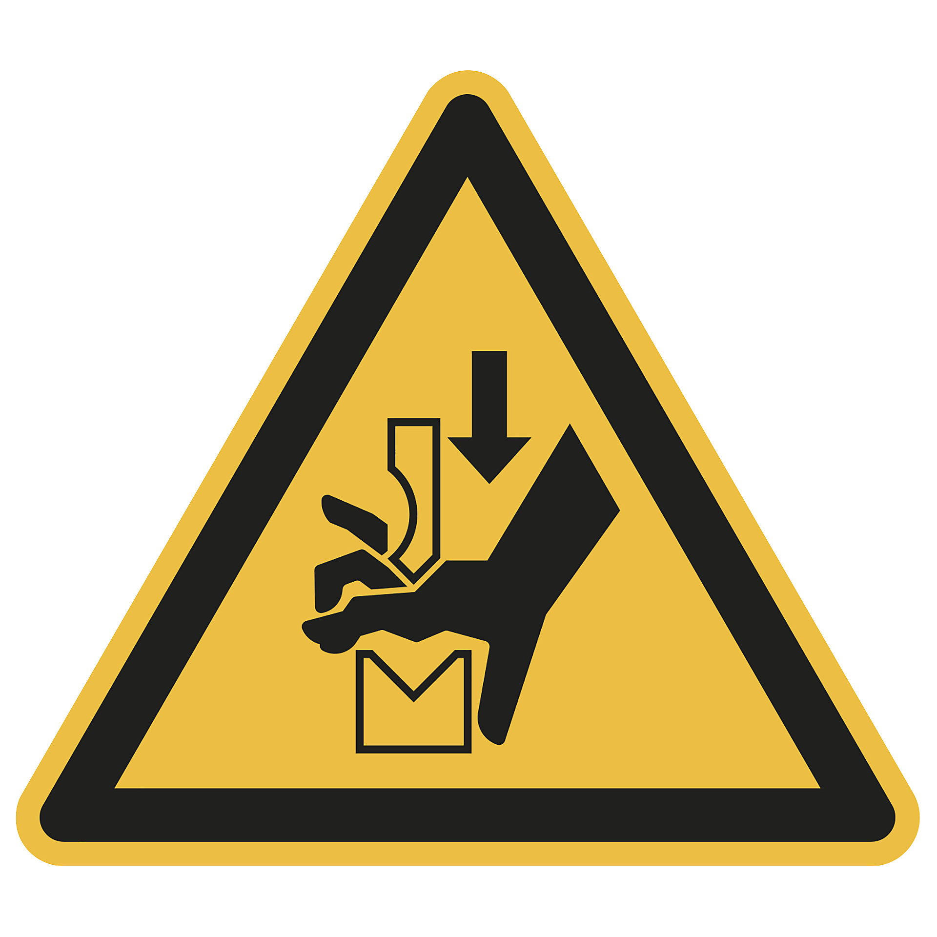 Indicator de avertizare avertisment pericol de strivire a mâinii între ...