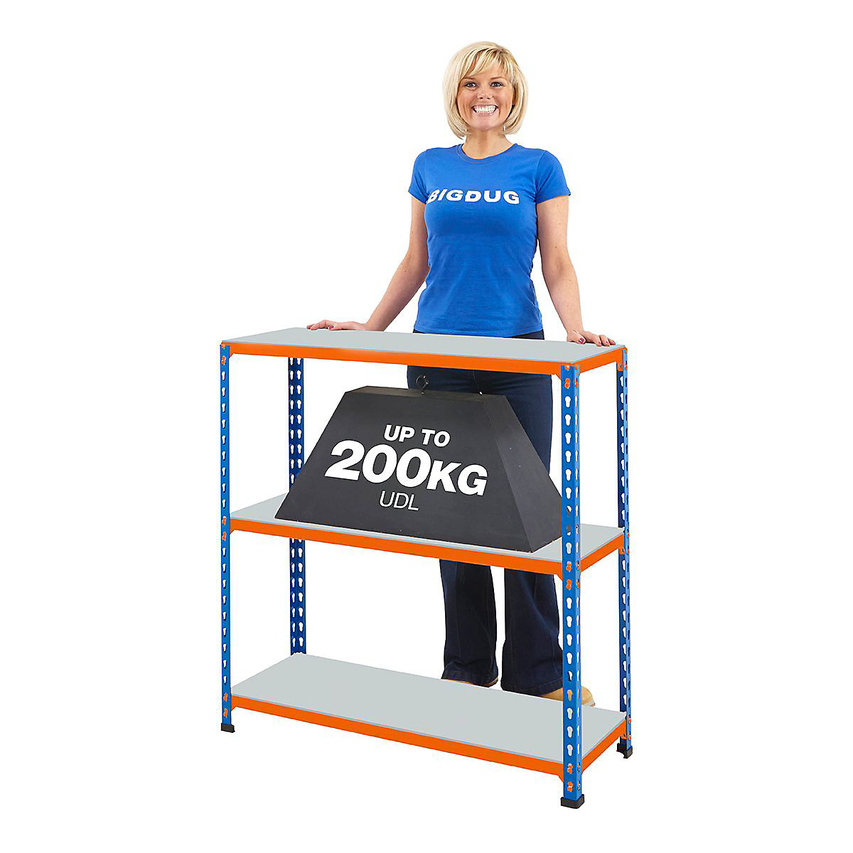 BiG200 Steel Shelving | Steel Shelves | 915h x 915w x 305d mm| 3 Levels ...