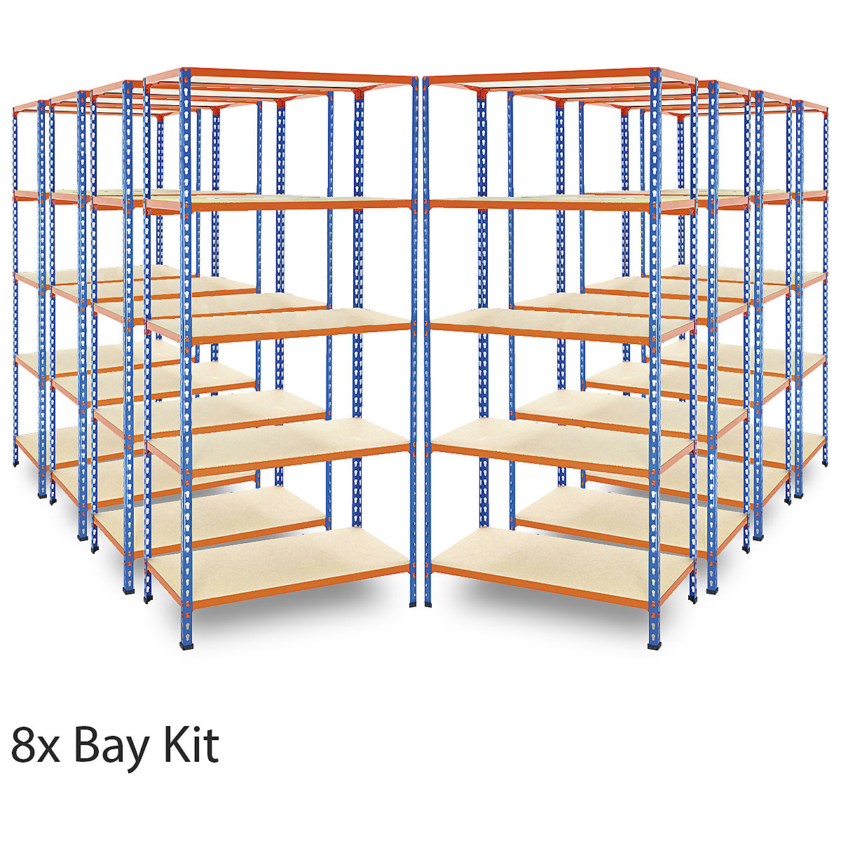 BiG340 Medium-Duty 5x Bay Shelving Kit, 5 Shelves, 1980h x 915w x 305d ...