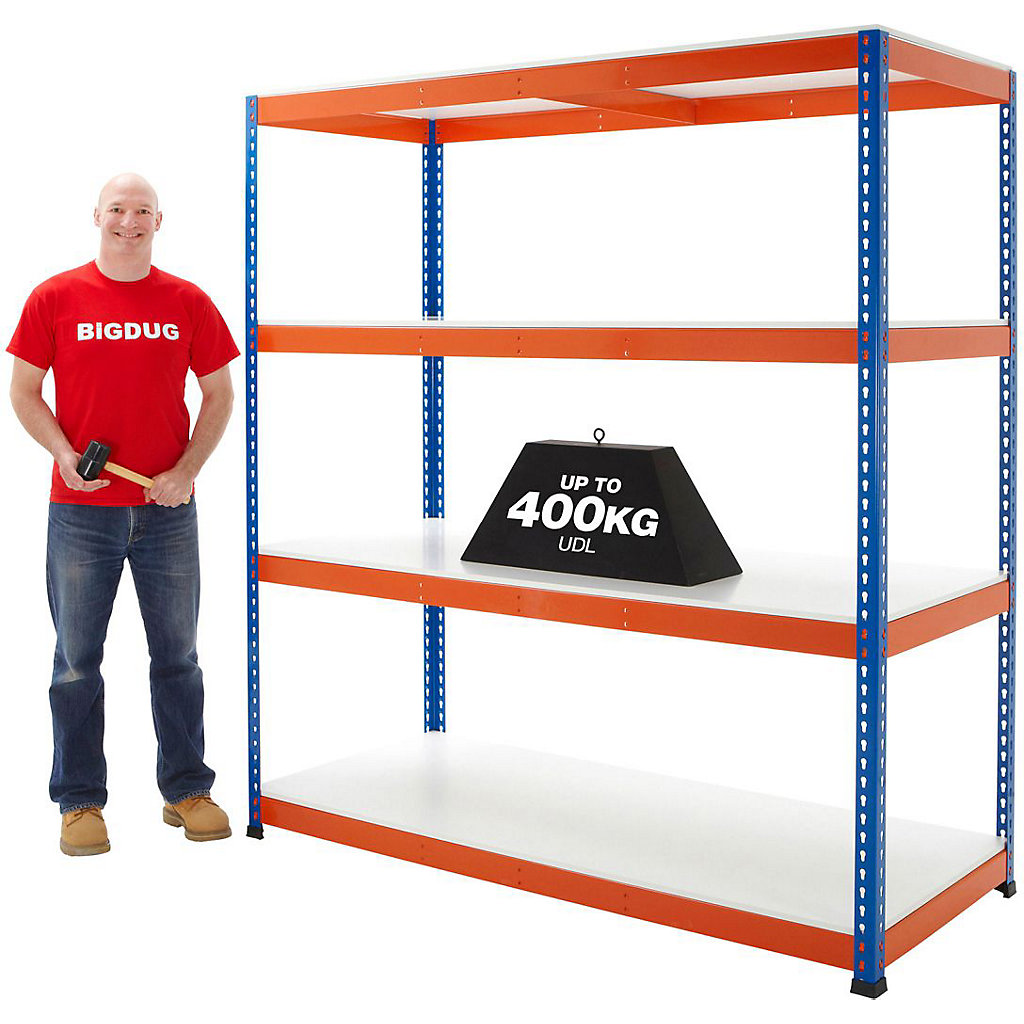 BiG400 Melamine Racking 1980h x 1830w x 1220d mm 4 Levels 400kg UDL ...