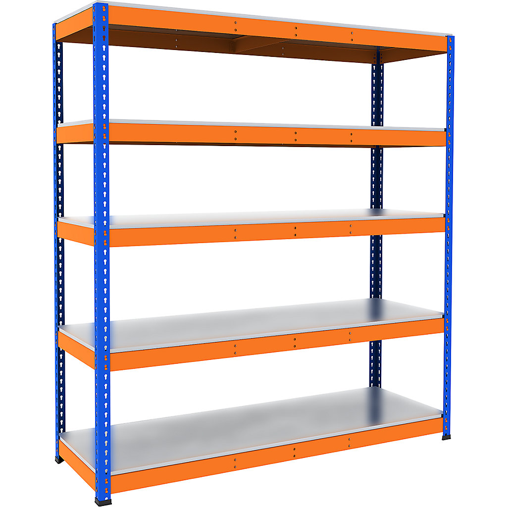 BiG400 Steel Racking 1980h x 1220w x 610d mm 5 Levels 375kg UDL Blue ...