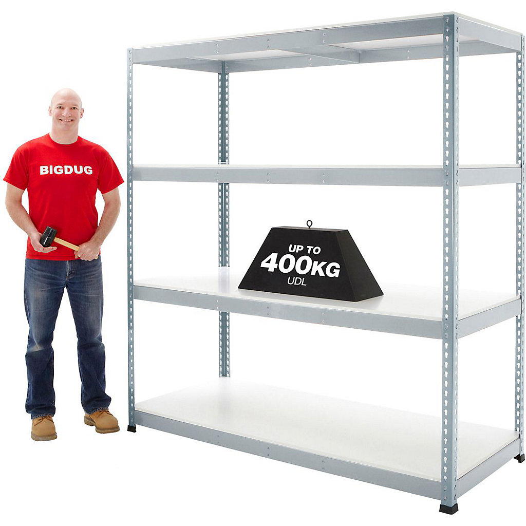 BiG400 Melamine Racking 1980h x 1220w x 915d mm 4 Levels 400kg UDL ...
