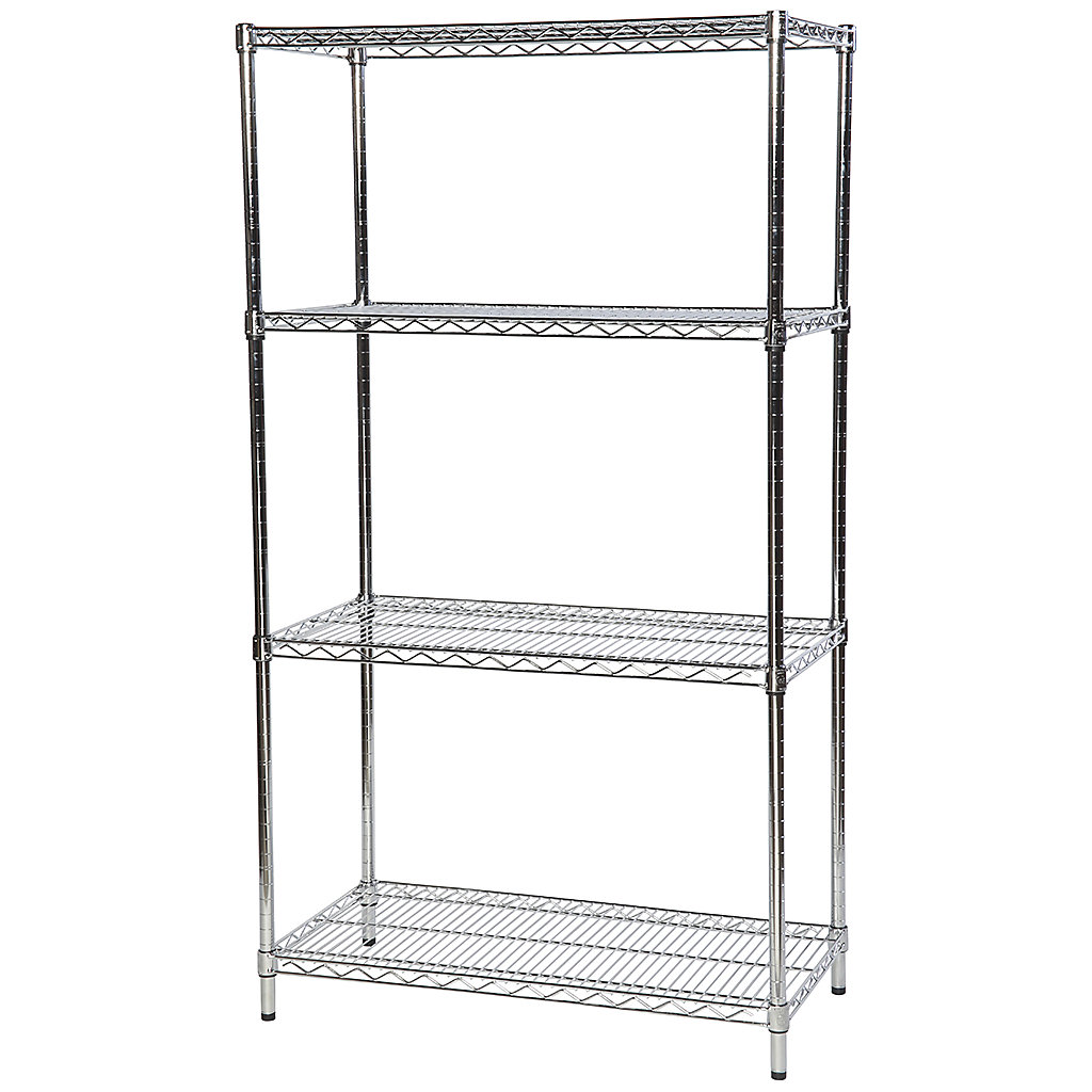 Eclipse Heavy-Duty Chrome Wire Shelving Unit 2130mm High | Shelving ...