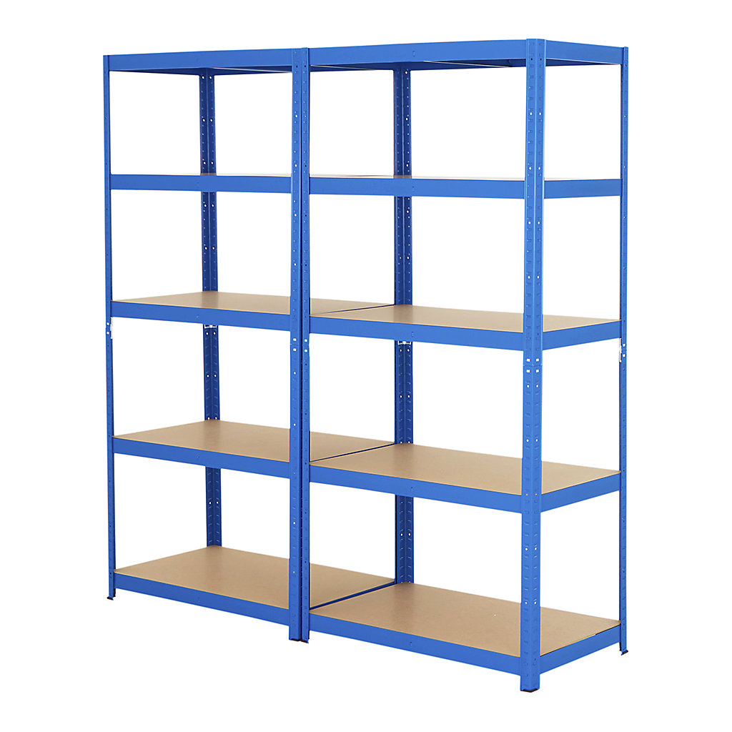 2x BiGDUG Garage 200kg Shelving, 1790h x 900w x 450d mm, Blue | BiGDUG