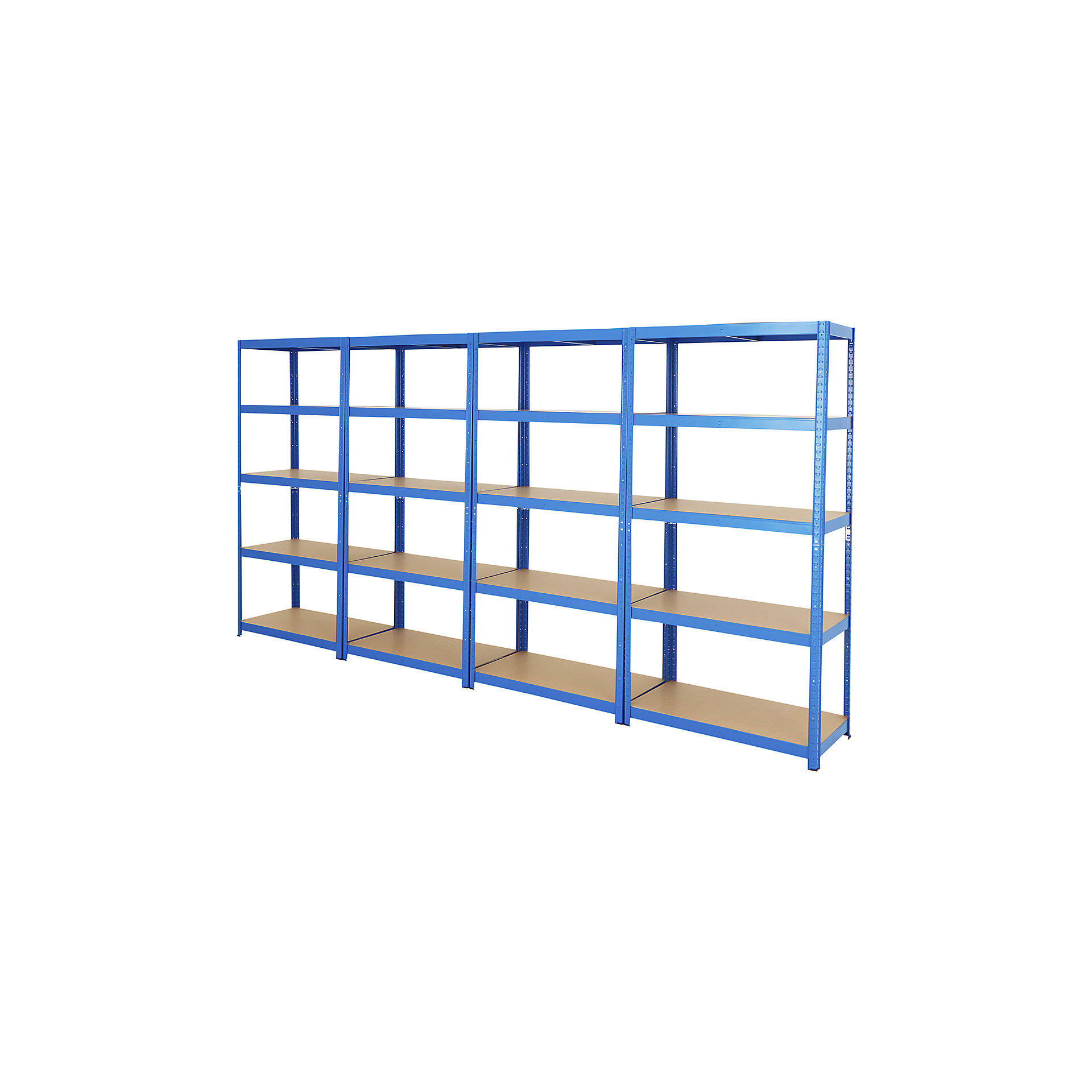 4x BiGDUG Garage 200kg Shelving, 1790h x 900w x 450d mm, Blue | BiGDUG