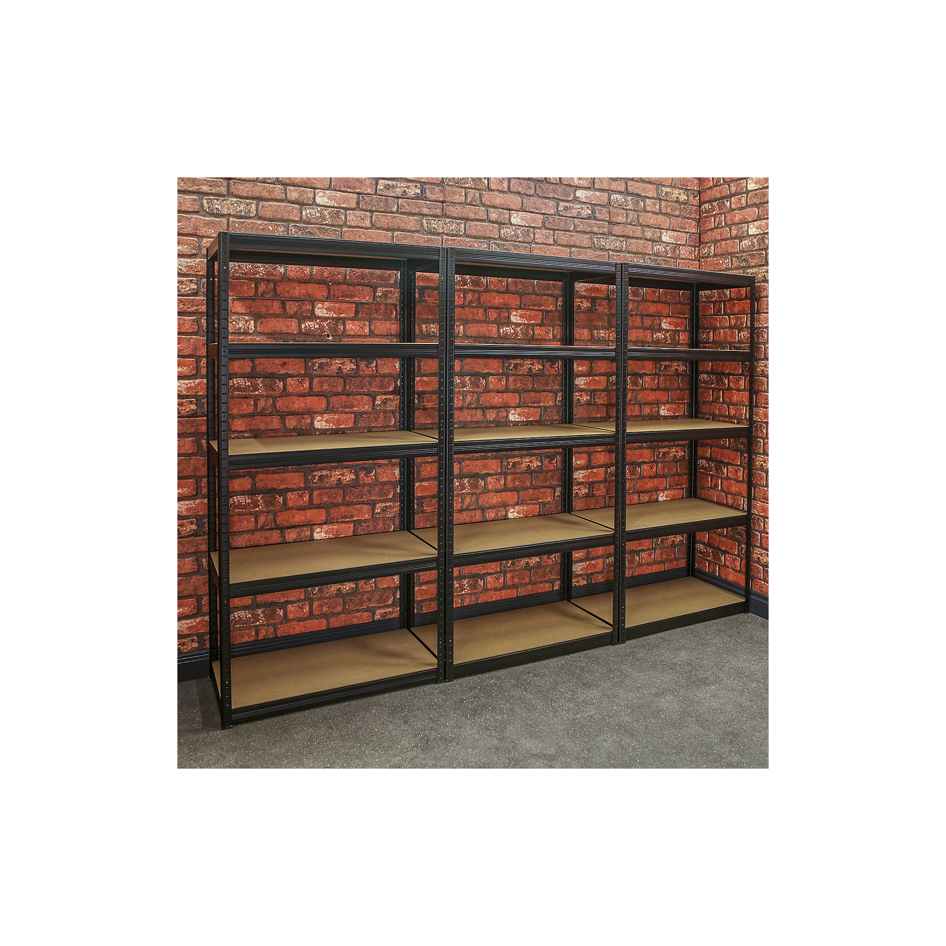 BiGDUG Garage 265kg Shelving Deal | 3x 1800h x 900w x 450d | Black ...