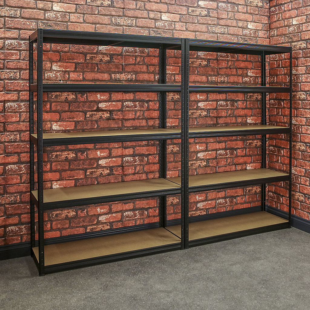 BiGDUG Garage 265kg Shelving Deal | 2x 1800h x 1200w x 450d mm | Black ...