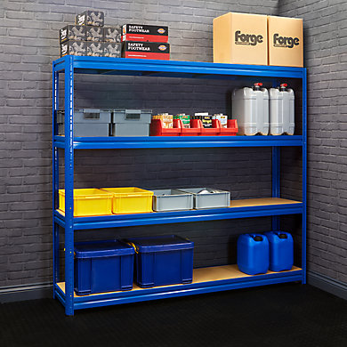 BiGDUG Garage Heavy Duty Shelving | 1770h x 2000w x 450d mm | Blue | 4 ...