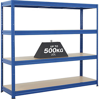 BiGDUG Garage Heavy Duty Shelving | 1770h x 2000w x 600d mm | Blue | 4 ...