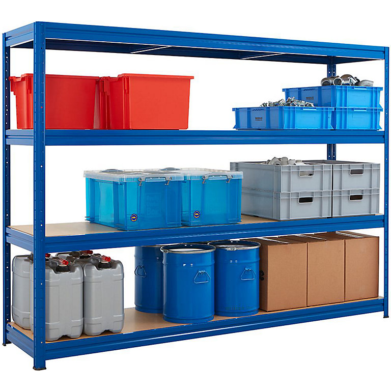 BiGDUG Garage Heavy Duty Shelving | 1770h x 2400w x 600d mm | Blue | 4 ...