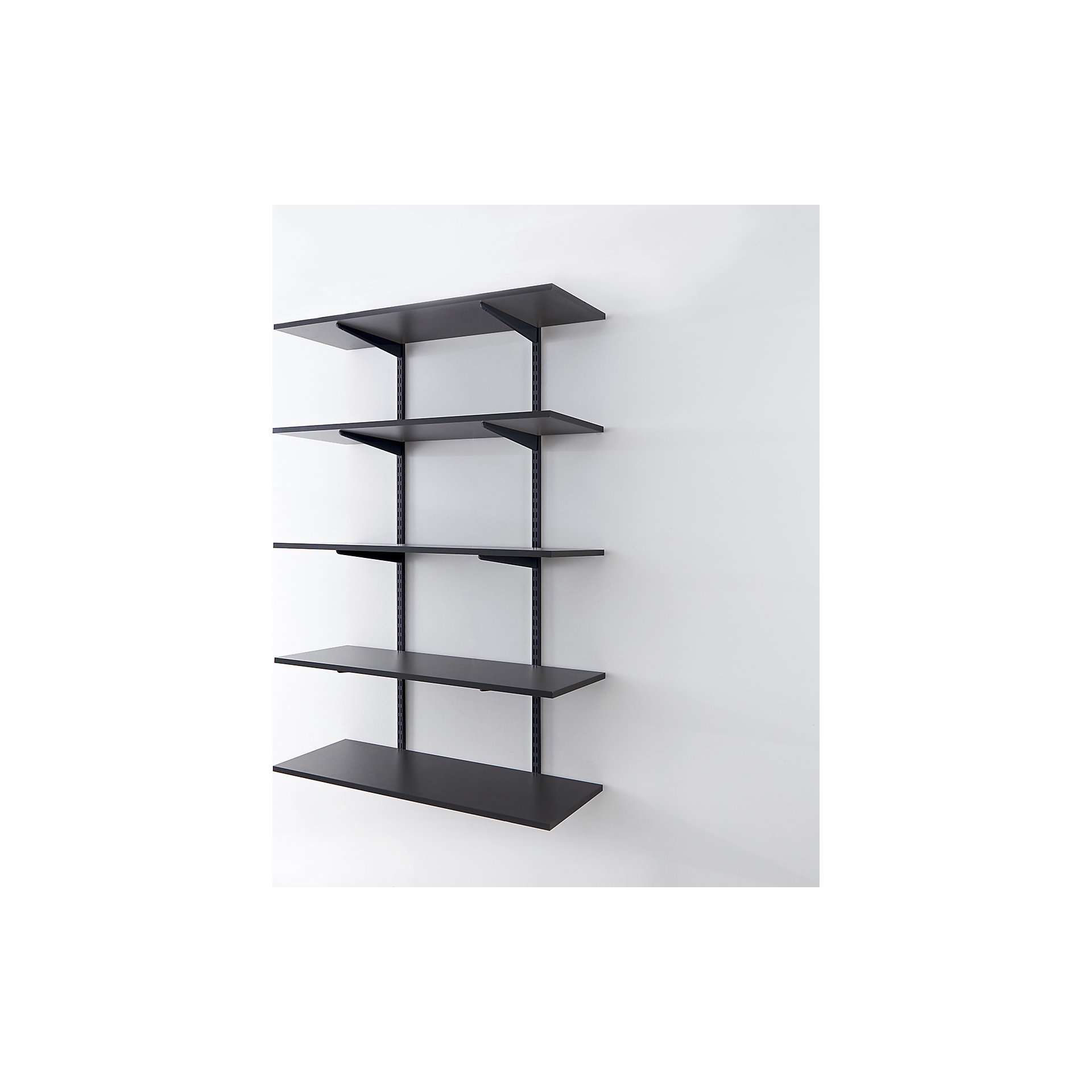 Garage Wall Mounted Shelving Kit in Black, 1600h x 1000w x 400d mm ...