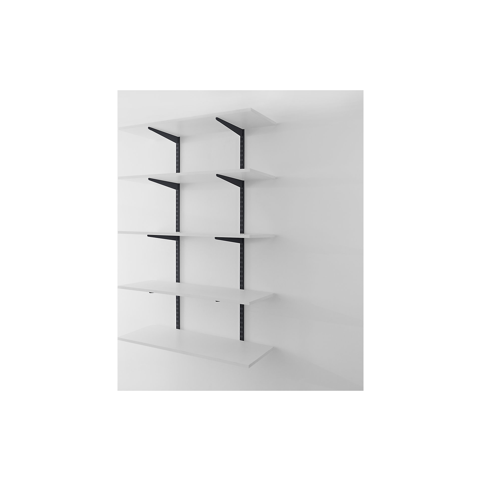 Garage Wall Mounted Shelving Kit in Black, 1600h x 1000w x 400d mm ...