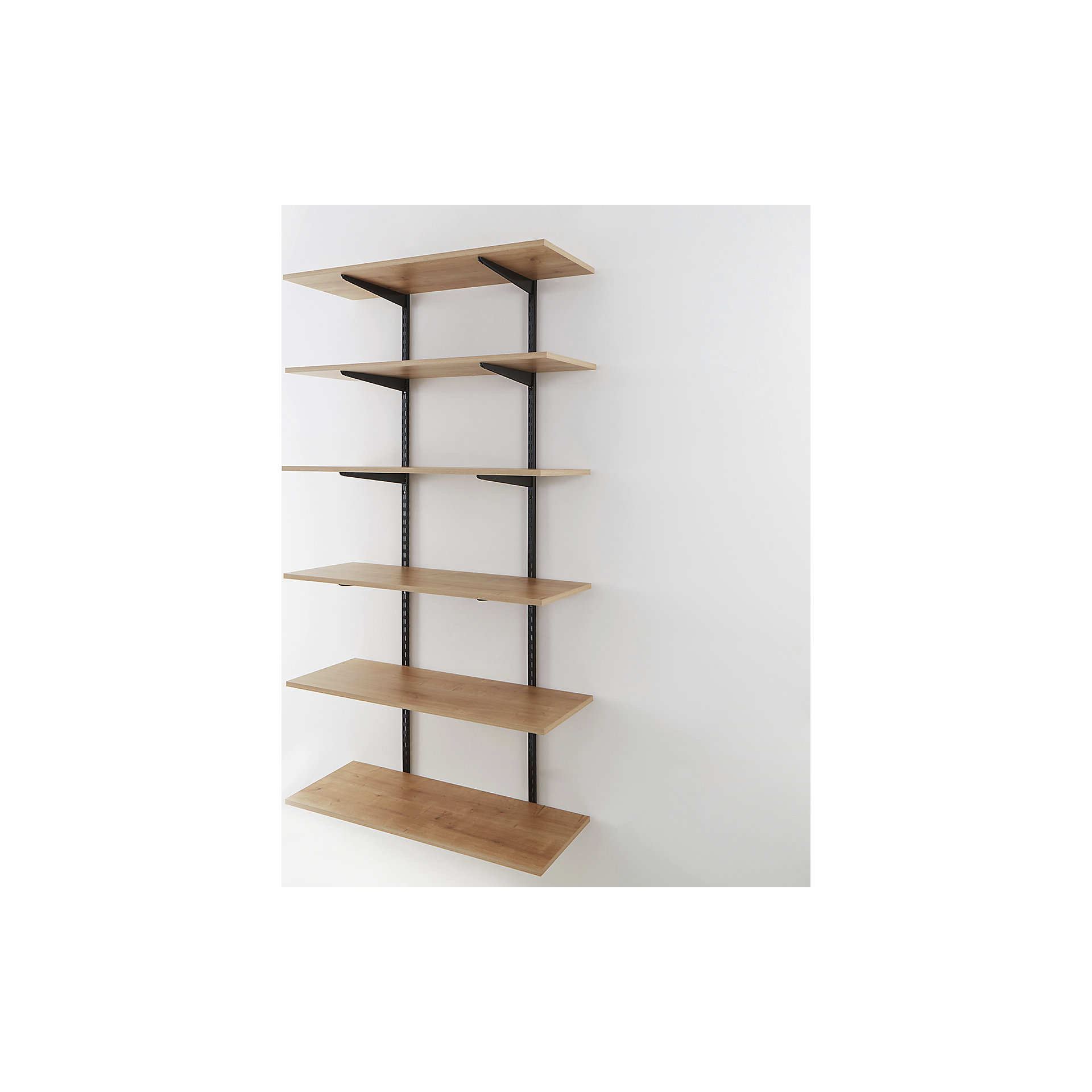 Garage Wall Mounted Shelving Kit in Black, 1980h x 1000w x 400d mm ...