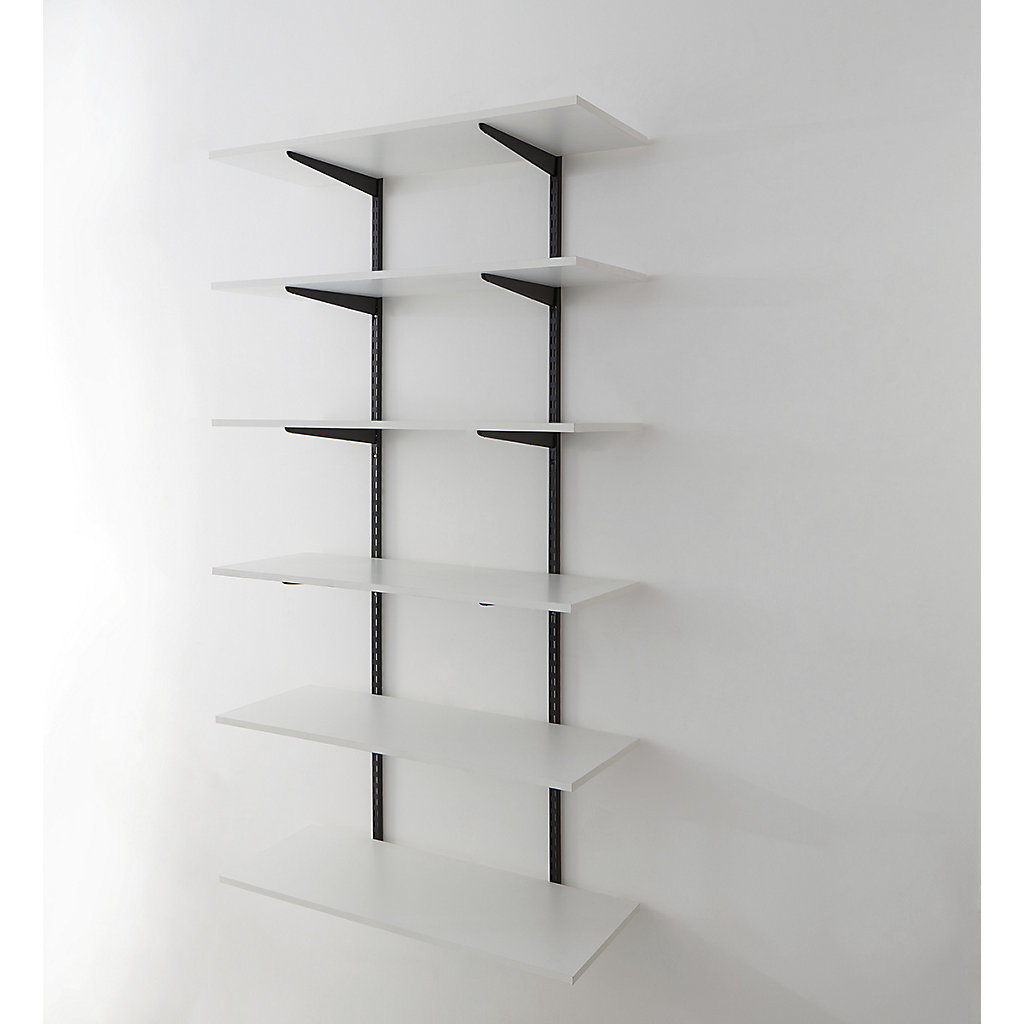 Garage Wall Mounted Shelving Kit in Black, 1980h x 1000w x 400d mm ...