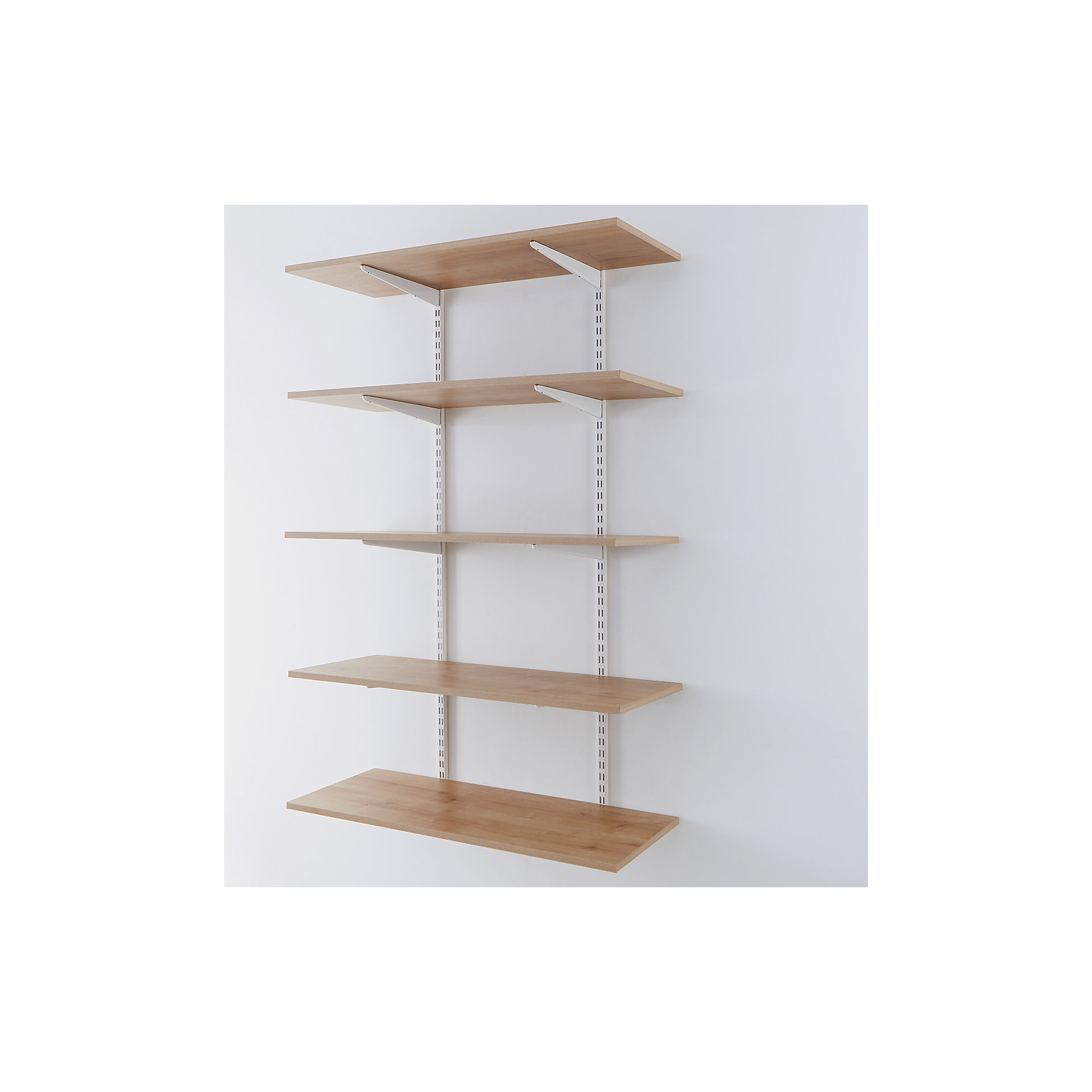 Garage Wall Mounted Shelving Kit in White, 1600h x 1000w x 300d mm ...